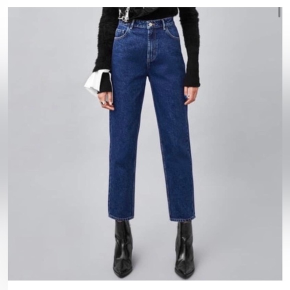 Zara | Jeans | Zara High Rise Womens Dark Blue Mom Jeanssz4nwtbrand New ...